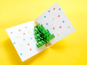 Pop Up Christmas Tree Card Craft - Made with HAPPY