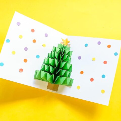 Pop Up Christmas Tree Card Craft - Made with HAPPY