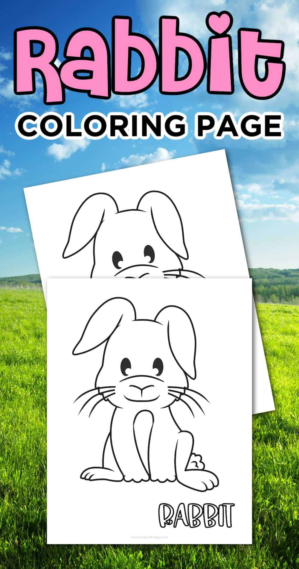 Rabbit Coloring Pages - Made with HAPPY