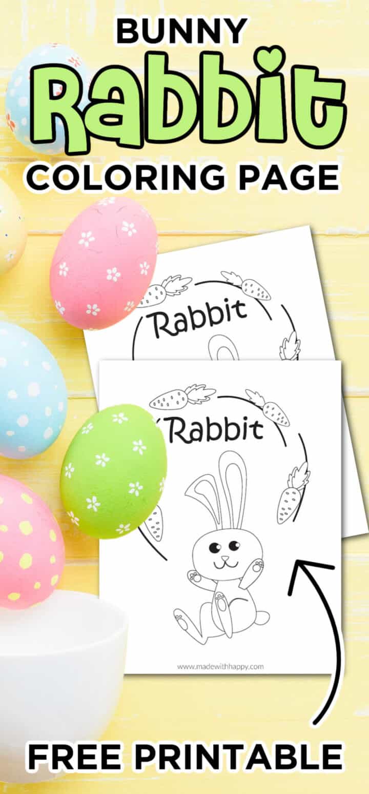 Bunny Rabbit Coloring Pages - Made with HAPPY