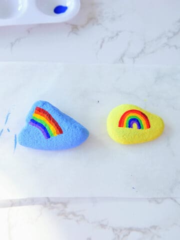 Rainbow Painted Rocks - Made with HAPPY - Fun Camping Crafts