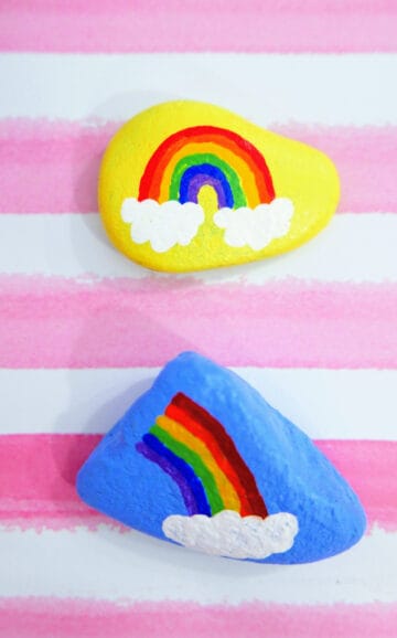 Rainbow Painted Rocks - Made with HAPPY - Fun Camping Crafts