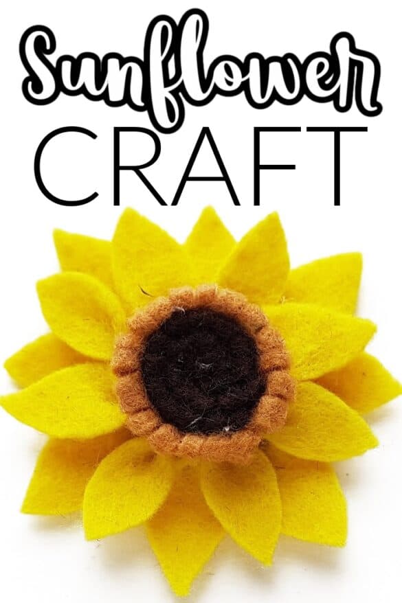 Easy Felt Sunflower Craft with Free Printable Template
