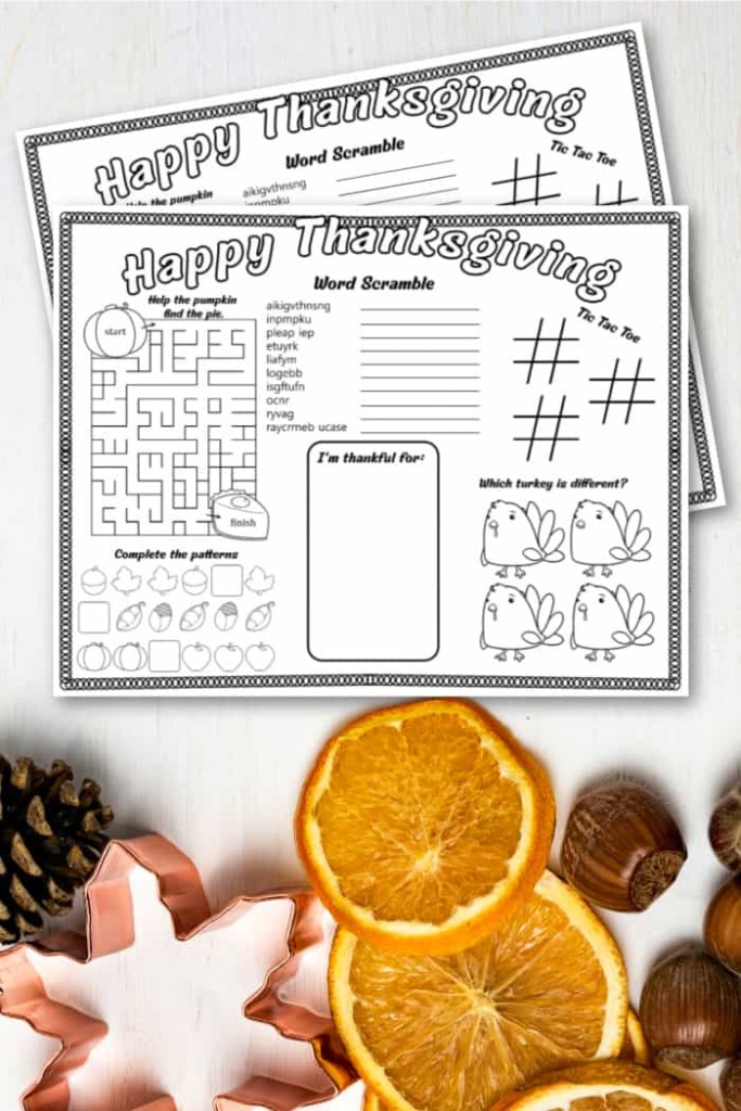Thanksgiving Placemats for Kids - Made with HAPPY