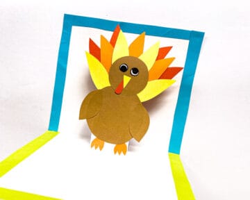 Pop Up Turkey Card Craft - Thanksgiving Cards For Kids - Made with HAPPY