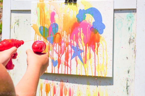Water Gun Painting - Squirt Gun Painting - Fun Art Project