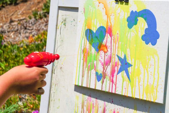 Water Gun Painting - Squirt Gun Painting - Fun Art Project