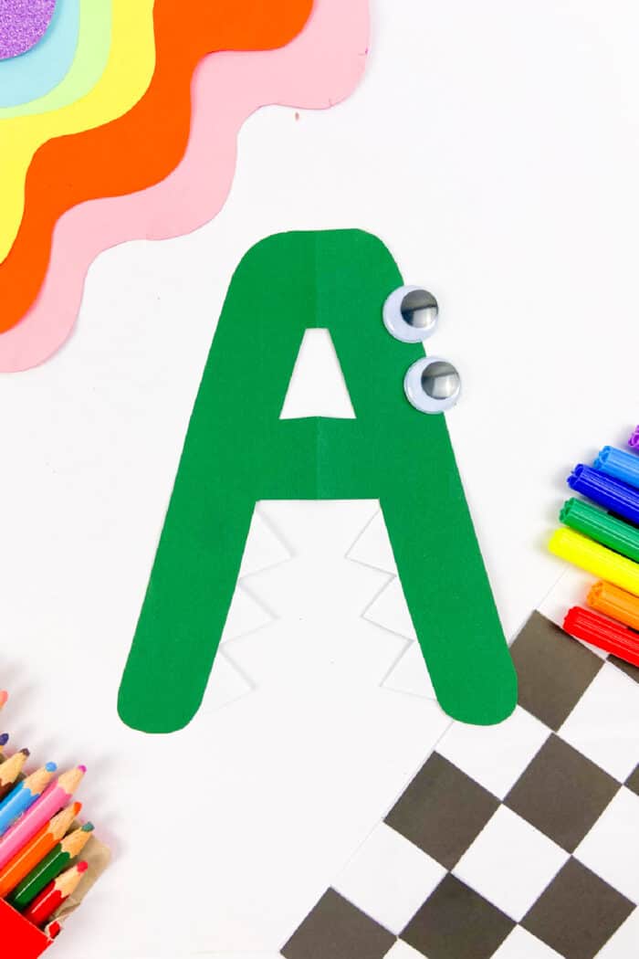 A is For Alligator Craft with Printable Letter A - Made with HAPPY