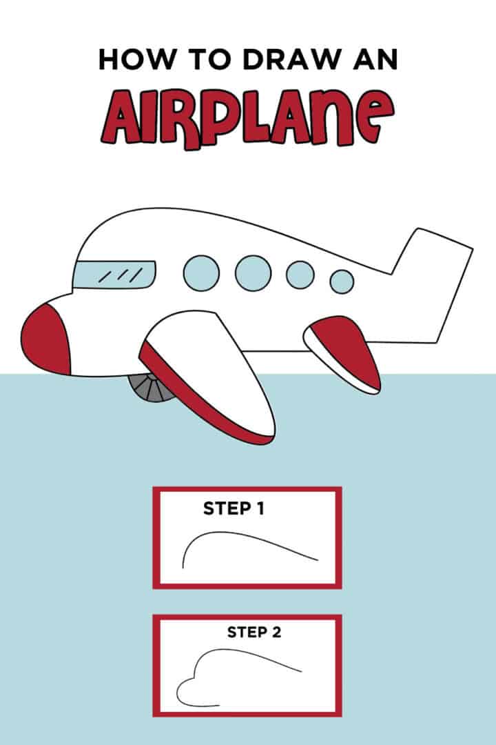 How To Draw an Airplane - Easy Step-By-Step Tutorial - Made with HAPPY