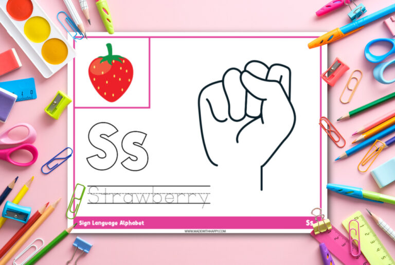 Free Sign Language Alphabet Printable - Made with HAPPY