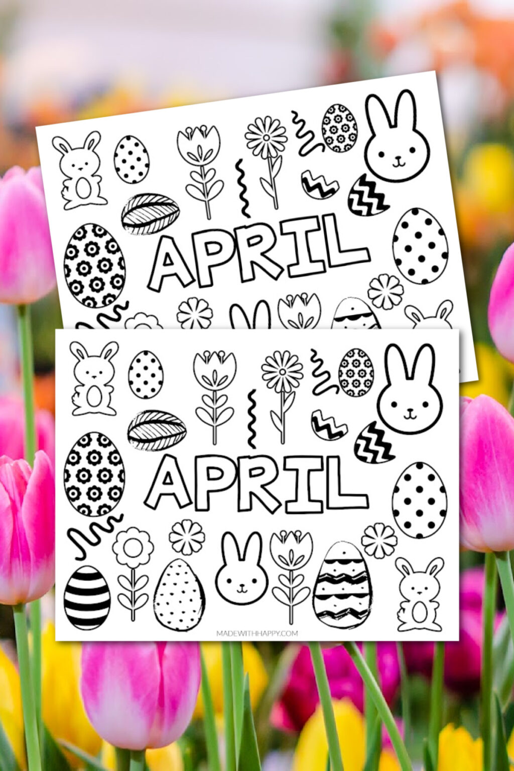 50+ April Coloring Pages [FREE Printables] - Made with HAPPY