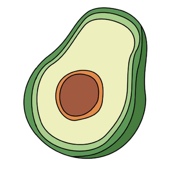 How To Draw an Avocado Easy Step By Step Tutorial - Made with HAPPY