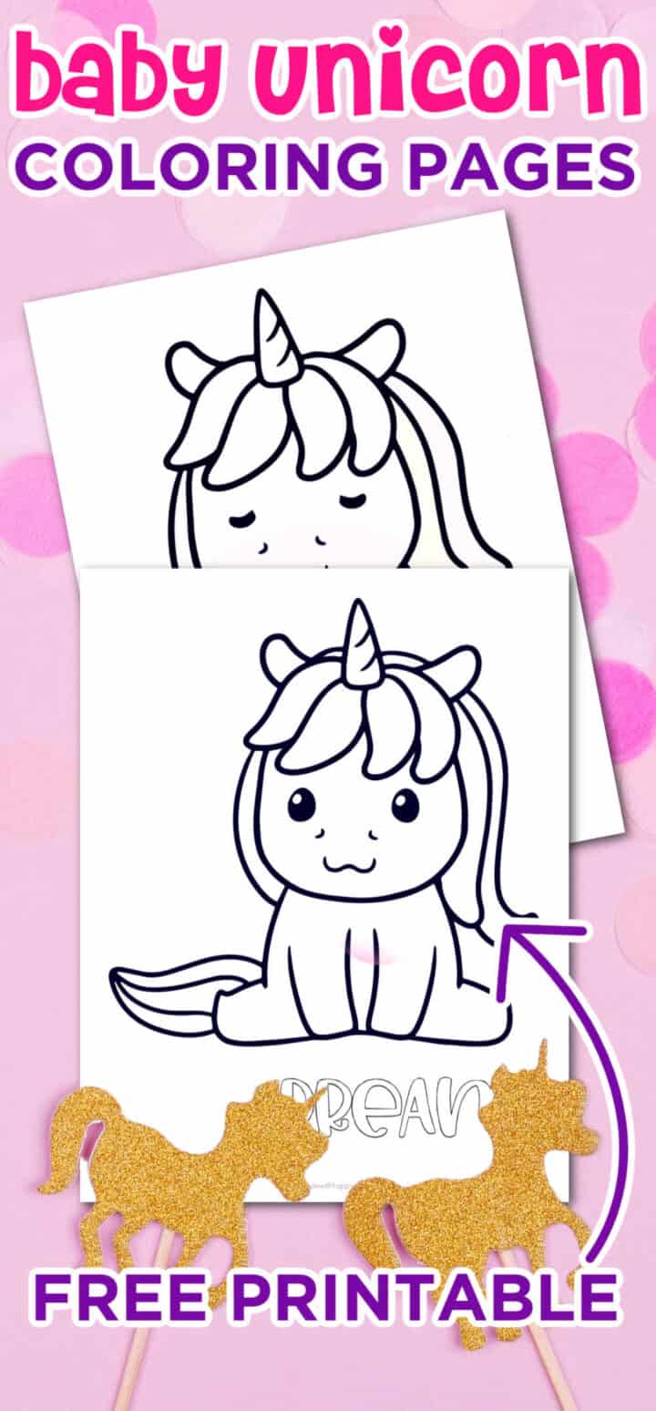 Baby Unicorn Coloring Pages - Made with HAPPY