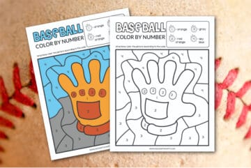 FREE Baseball Color By Number Printable - Made with HAPPY