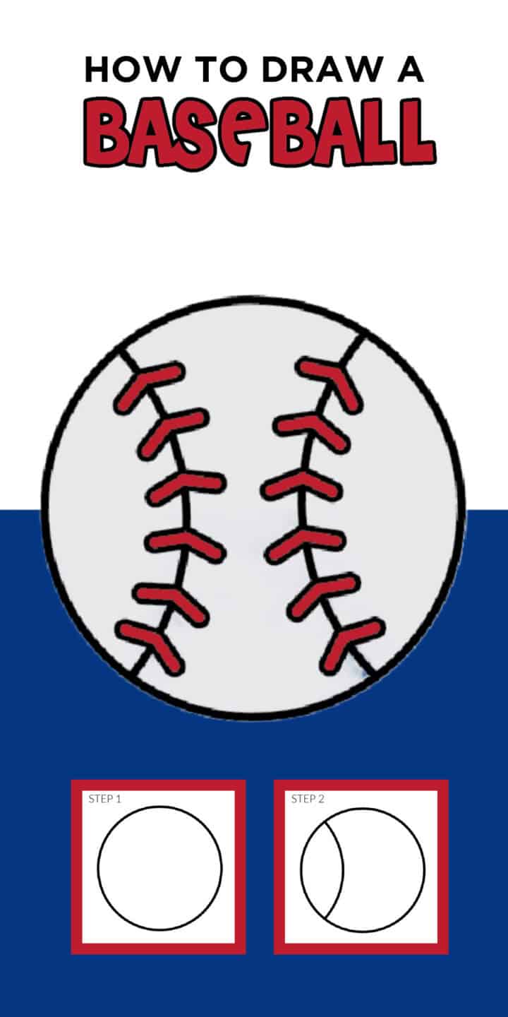 How To Draw a Baseball Easy Step-By-Step Tutorial - Made with HAPPY