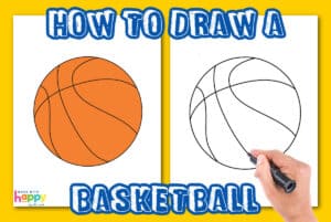 How To Draw a Basketball Easy Step-By-Step - Made with HAPPY
