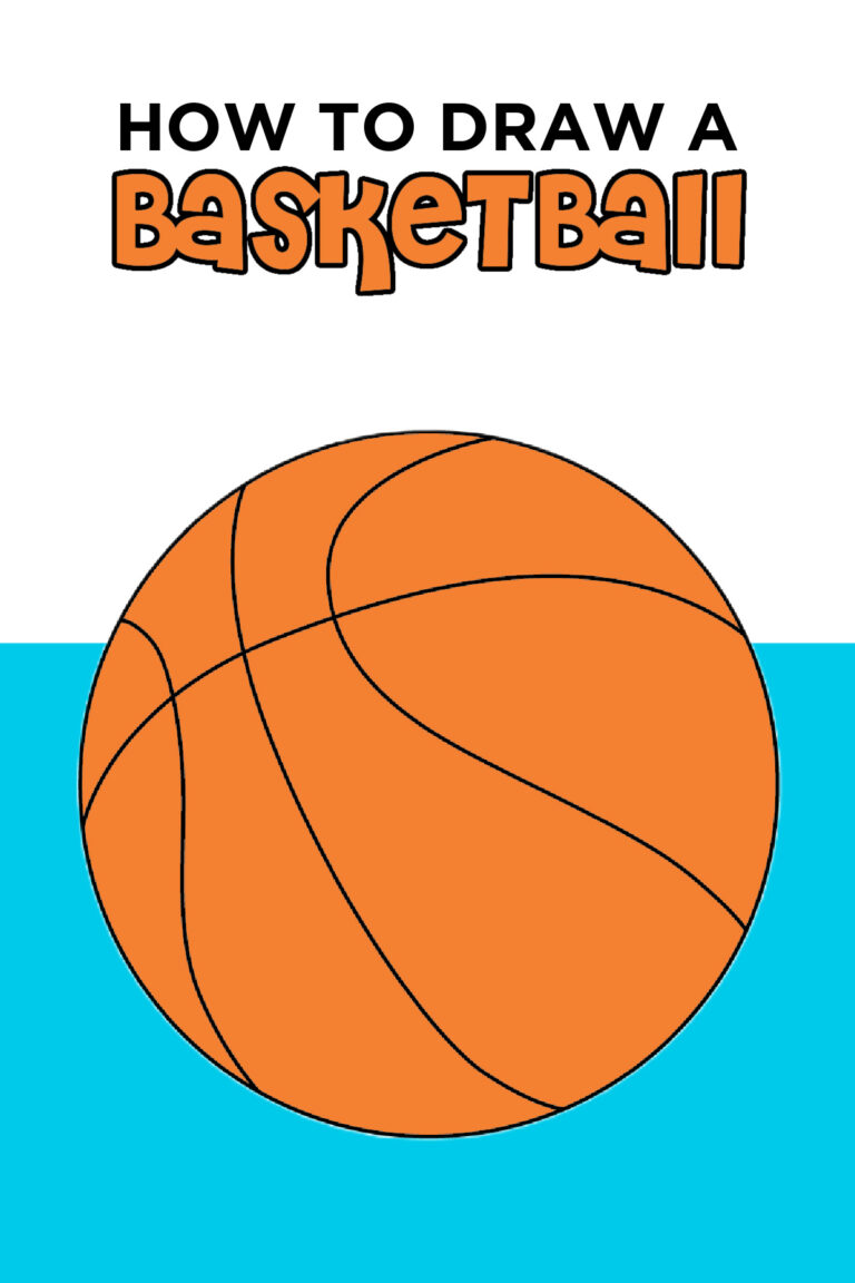 How To Draw a Basketball Easy Step-By-Step - Made with HAPPY