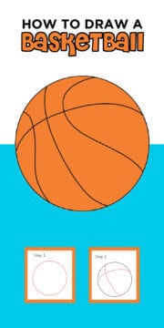 How To Draw a Basketball Easy Step-By-Step - Made with HAPPY