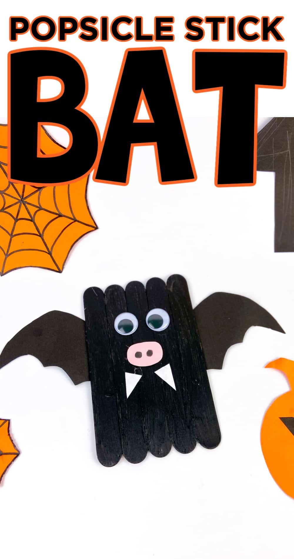 Halloween Popsicle Stick Bat Craft For Kids - Made with HAPPY