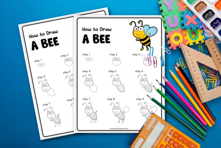 How to Draw a Bee Easy Step By Step - Made with HAPPY