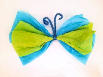 Make Easy Tissue Paper Butterflies Crafts with Kids - Made with HAPPY