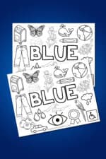 Free Blue Coloring Page for Kids - Made with HAPPY