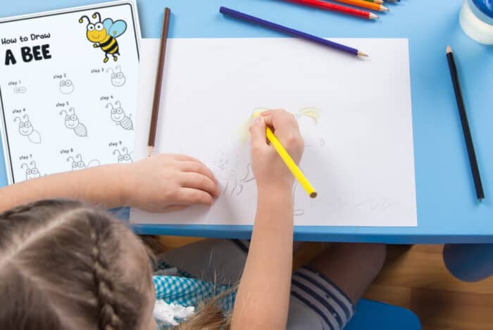 How to Draw a Bee Easy Step By Step - Made with HAPPY