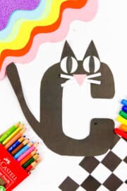 C is For Cat Craft with Printable Letter C - Made with HAPPY