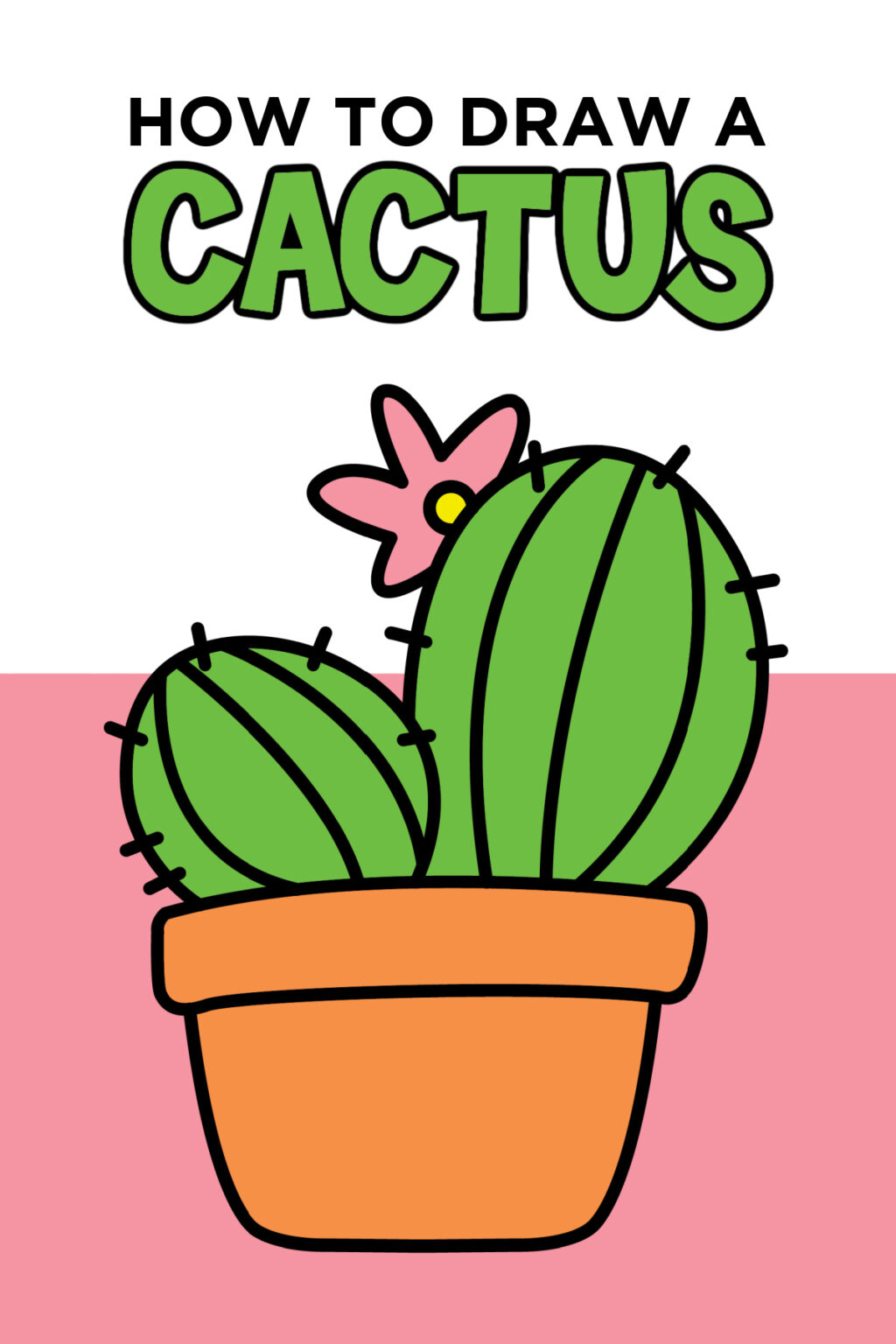 How To Draw a Cactus Step-By-Step Tutorial - Made with HAPPY