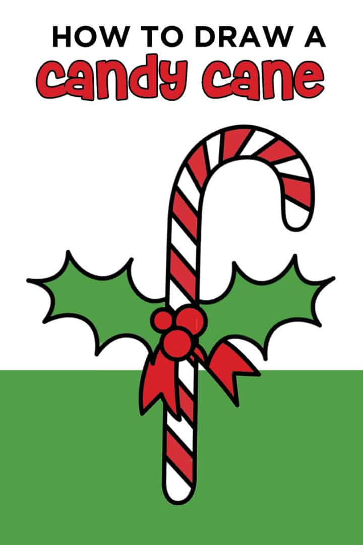 How To Draw a Candy Cane Easy Step-By-Step Tutorial - Made with HAPPY