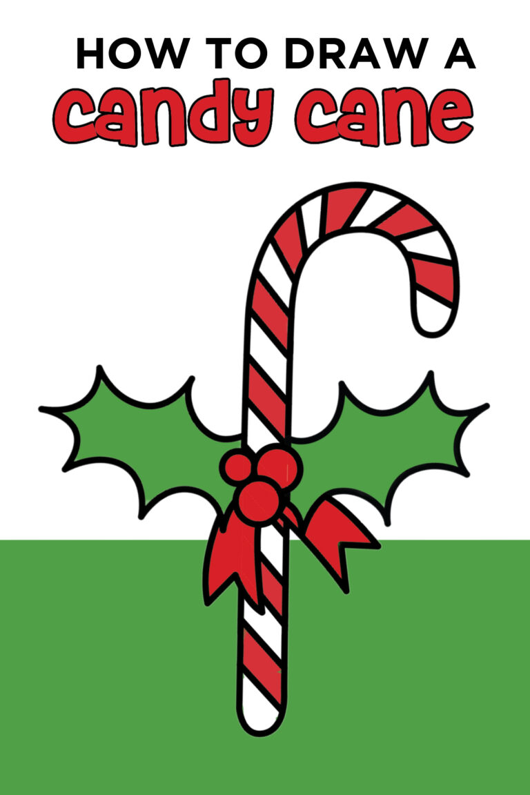 How To Draw a Candy Cane Easy Step-By-Step Tutorial - Made with HAPPY