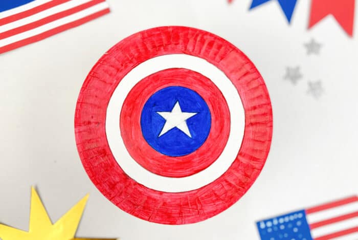 Captain America Paper Plate Shield - Made with HAPPY
