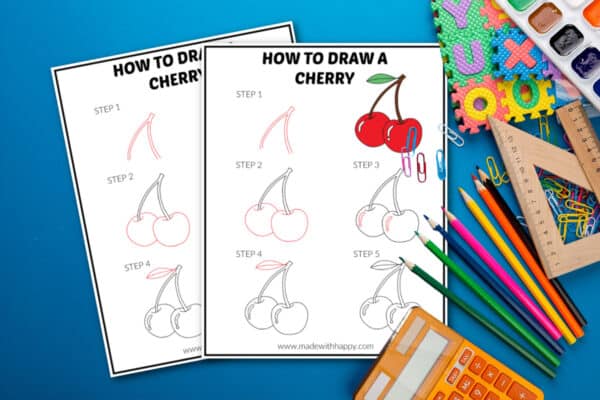 How To Draw a Cherry - Made with HAPPY