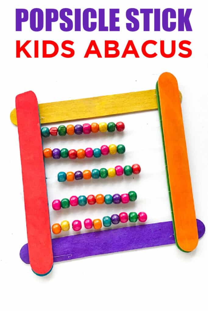 Popsicle Stick Abacus For Kids Craft - Made with HAPPY