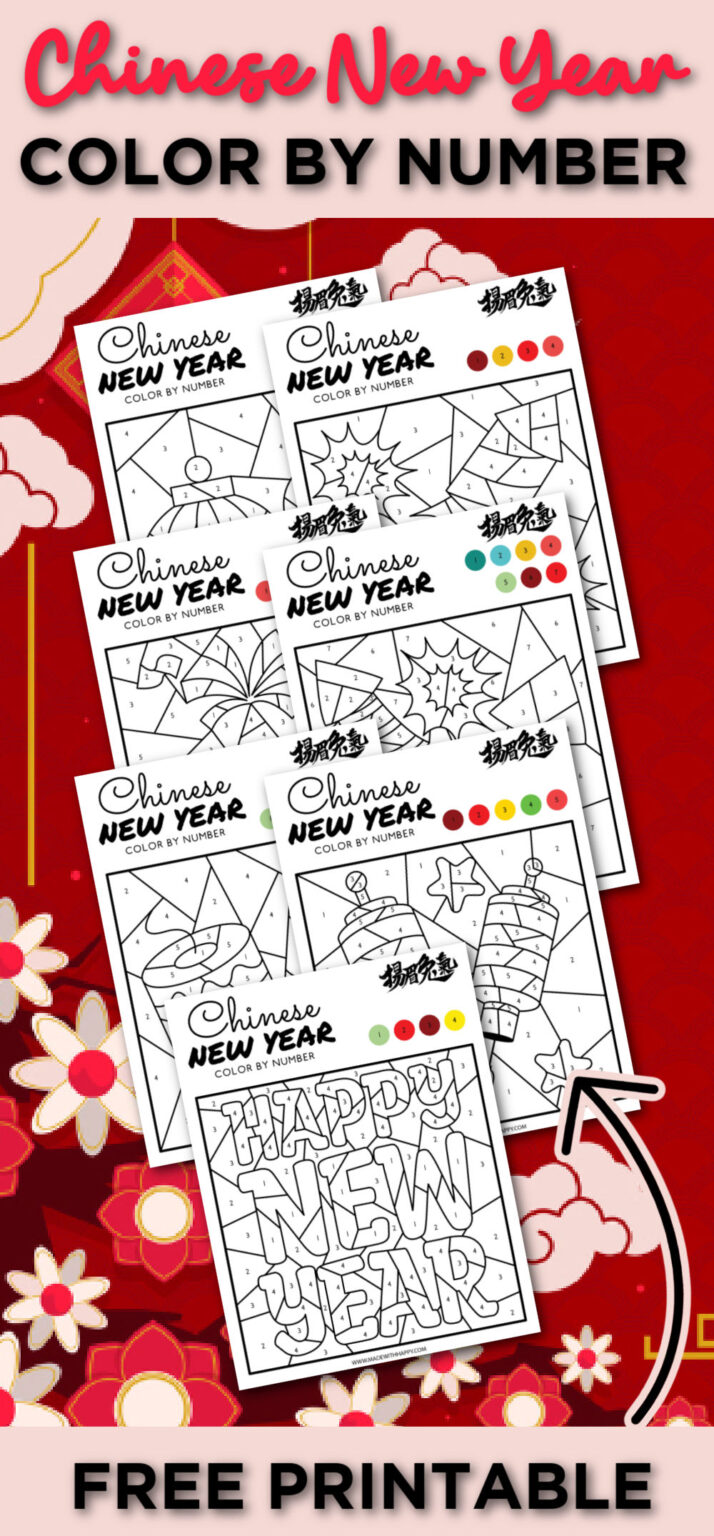 Chinese New Year Color By Number - Made with HAPPY