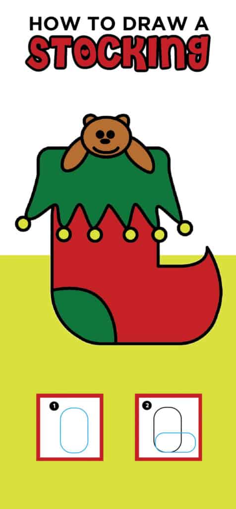 How To Draw a Stocking Easy Step-by-Step Tutorial - Made with HAPPY