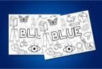Free Blue Coloring Page for Kids - Made with HAPPY