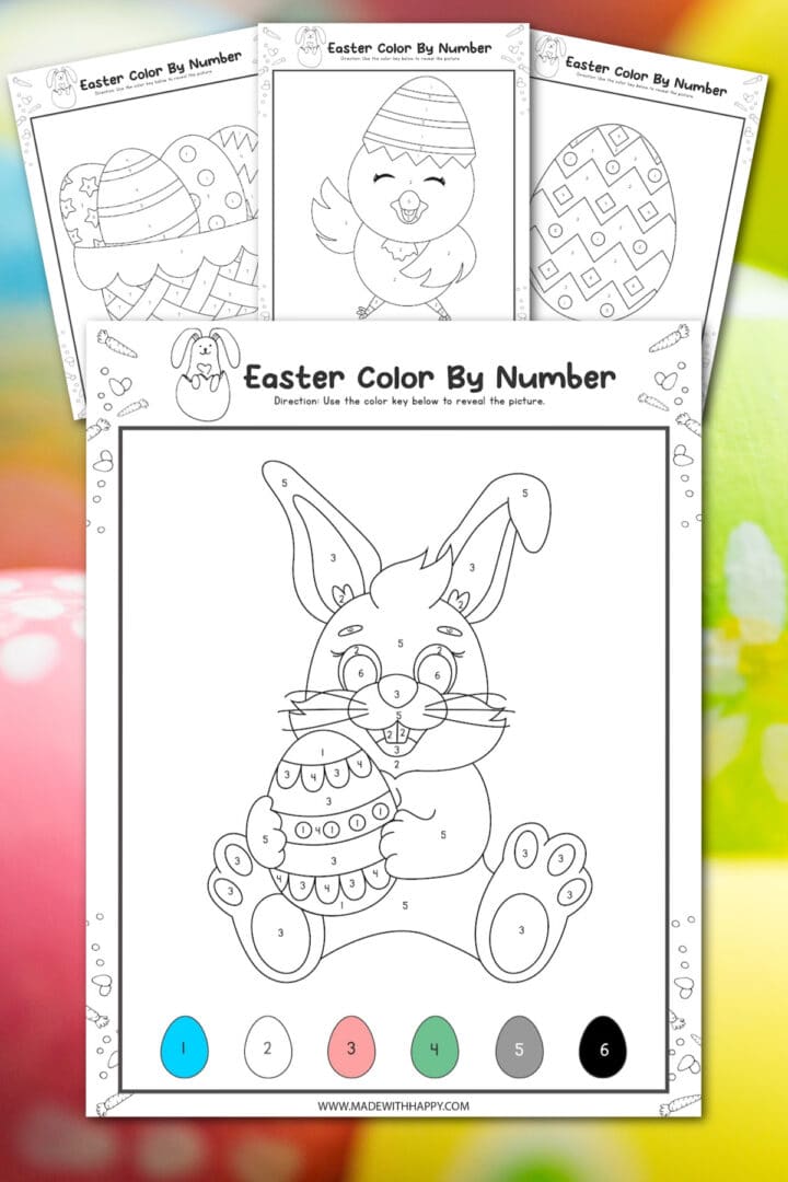 Easter Color By Number - Made with HAPPY