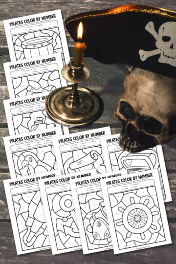 FREE Pirate Color By Number Worksheets - Made with HAPPY