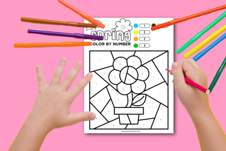 Free Printable Spring Color By Number Worksheets - Made with HAPPY