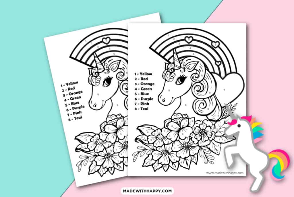 Unicorn Color By Number - Free Printable Unicorn Coloring Pages
