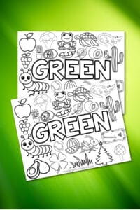 FREE Printable Green Coloring Page - Made with HAPPY
