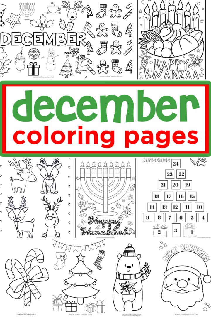 101+ FREE Printable December Coloring Pages - Made with HAPPY