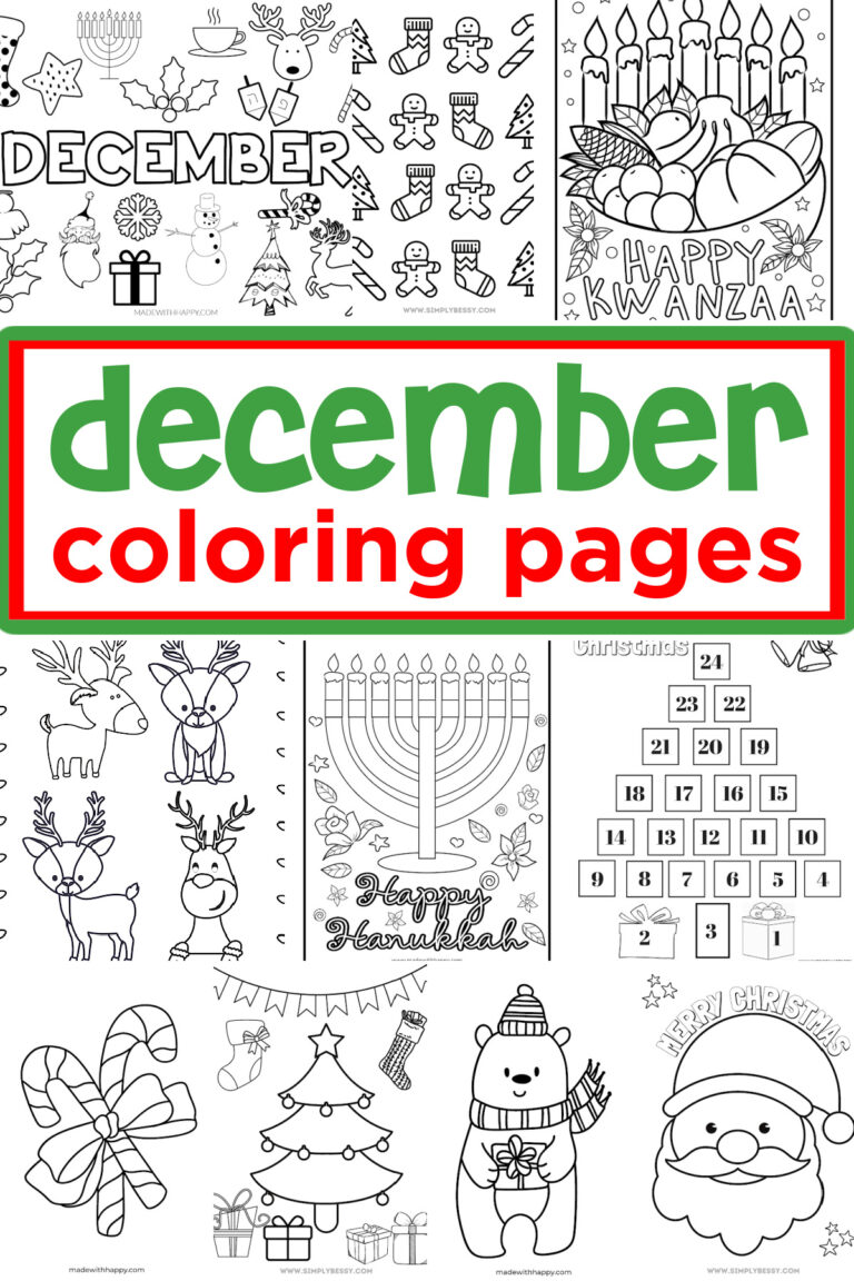 101+ FREE Printable December Coloring Pages - Made with HAPPY