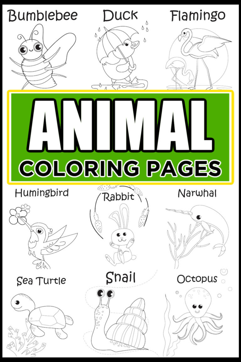 Cute Animal Coloring Pages - Made with HAPPY