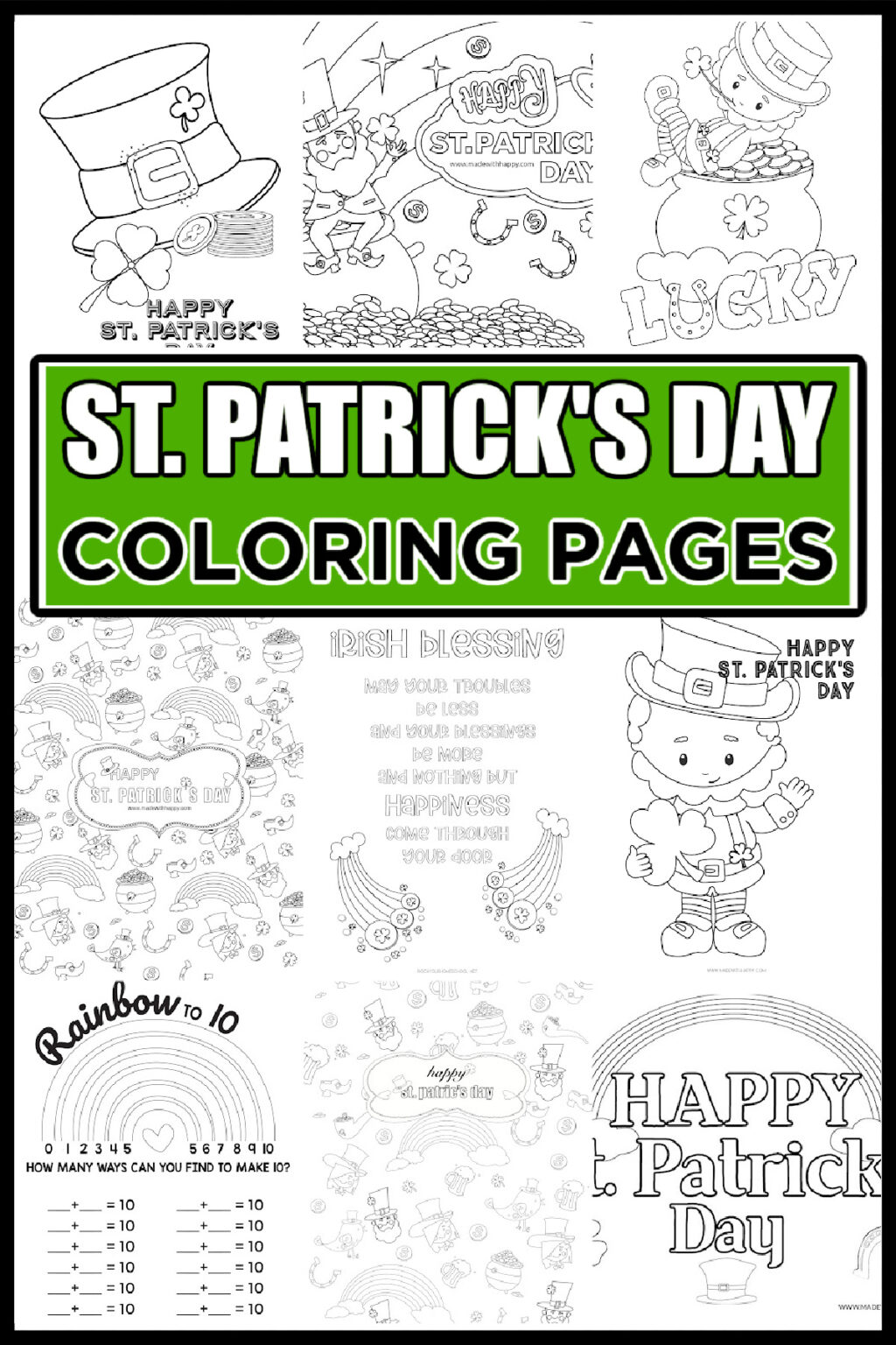 March Coloring Pages [FREE Printables] - Made with HAPPY