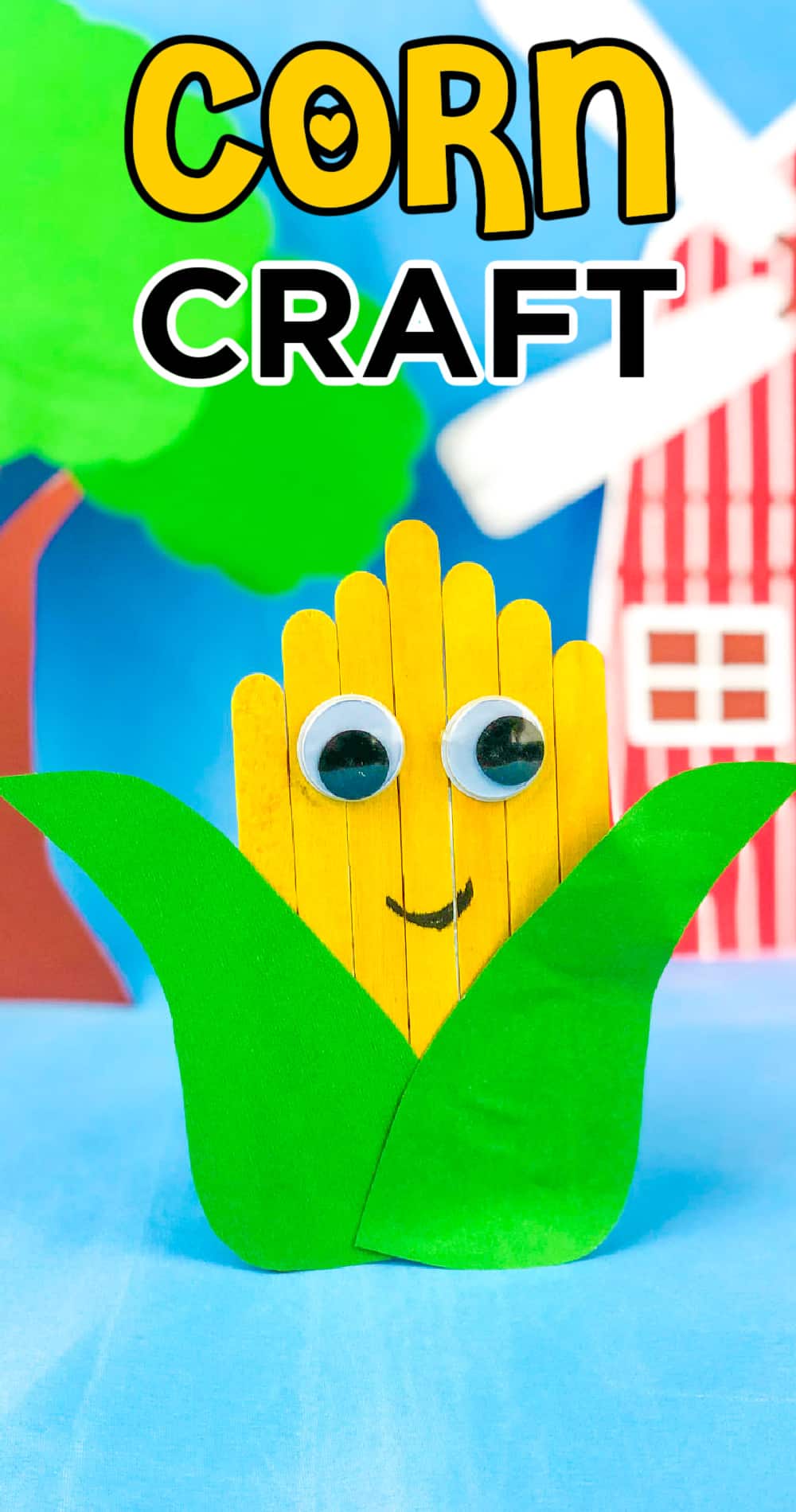 Easy Popsicle Stick Corn Craft For Kids - Made with HAPPY