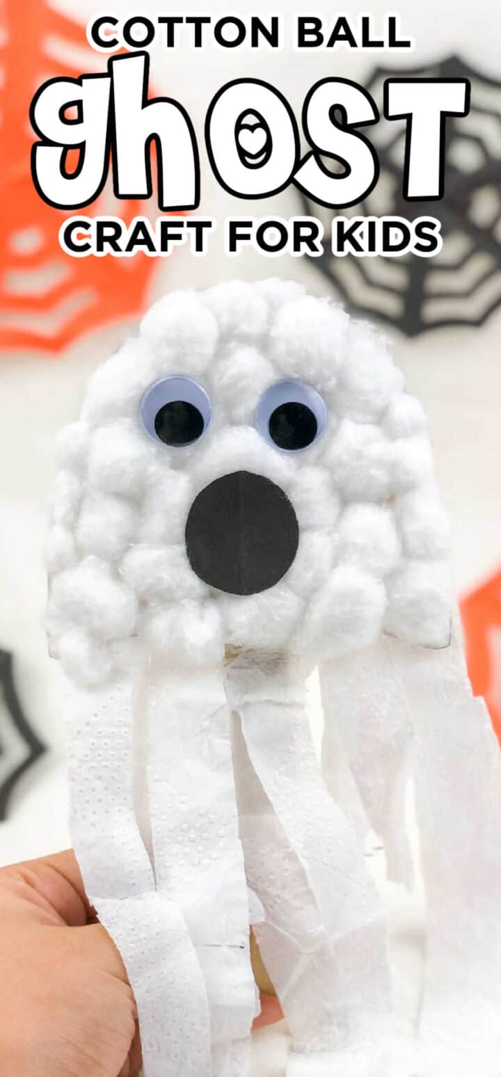 Cotton Ball Ghost Craft For Kids - Made with HAPPY