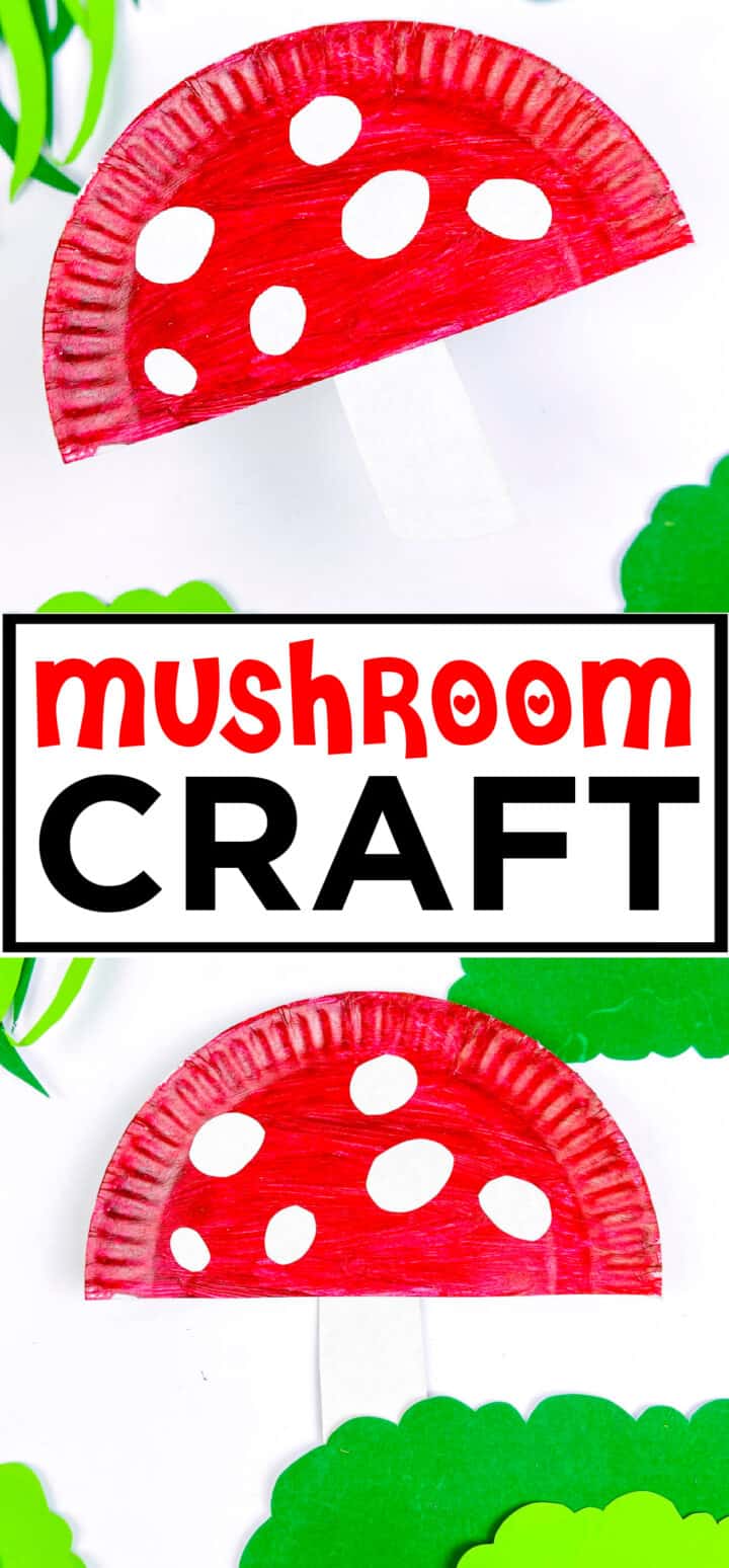 Paper Plate Mushroom Craft For Kids - Made with HAPPY