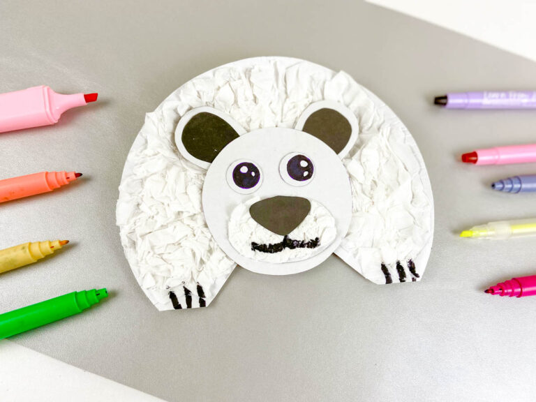 Cute Paper Plate Polar Bear Craft For Kids - Made with HAPPY